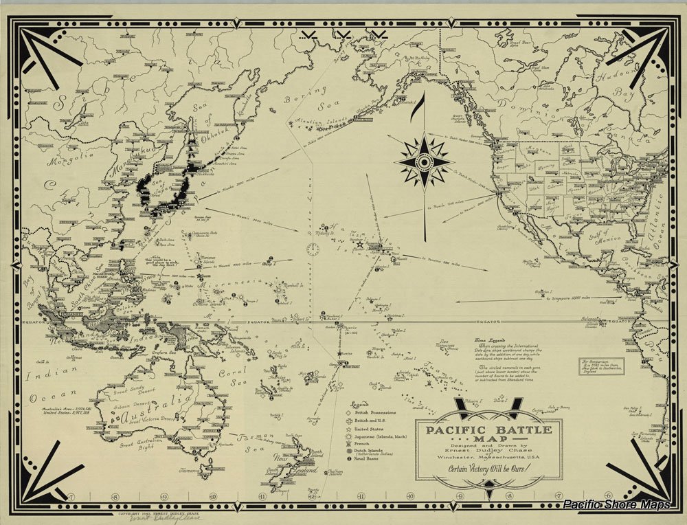 Pacific Battle Map | La Jolla Map Museum
