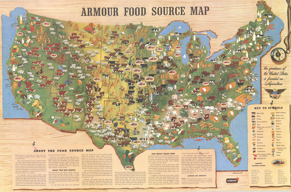 Armour Food Source Map | La Jolla Map Museum